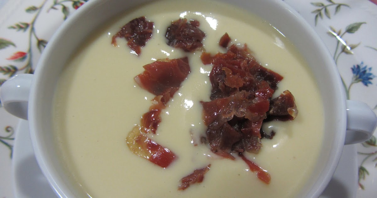 Crema de patata con crujiente de jamón (Thermomix)