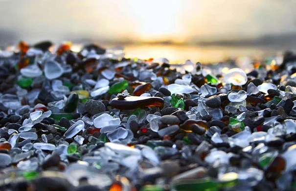 Glass Beaches with Colorful “Pebbles”