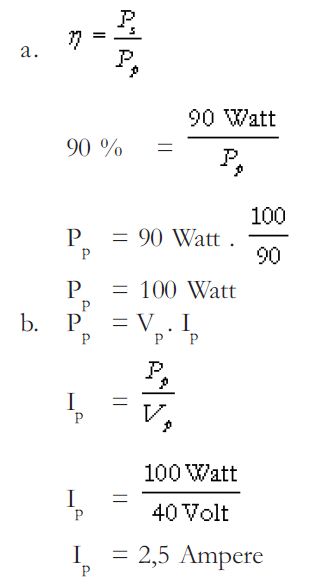 Pengertian dan Rumus Efisiensi Trafo (Transformator) serta Contoh Soalnya