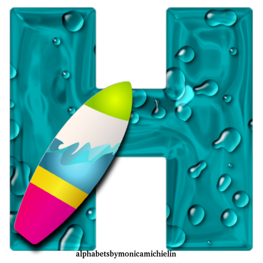 Monica Michielin Alphabets: SURF DROP WATER ALPHABET