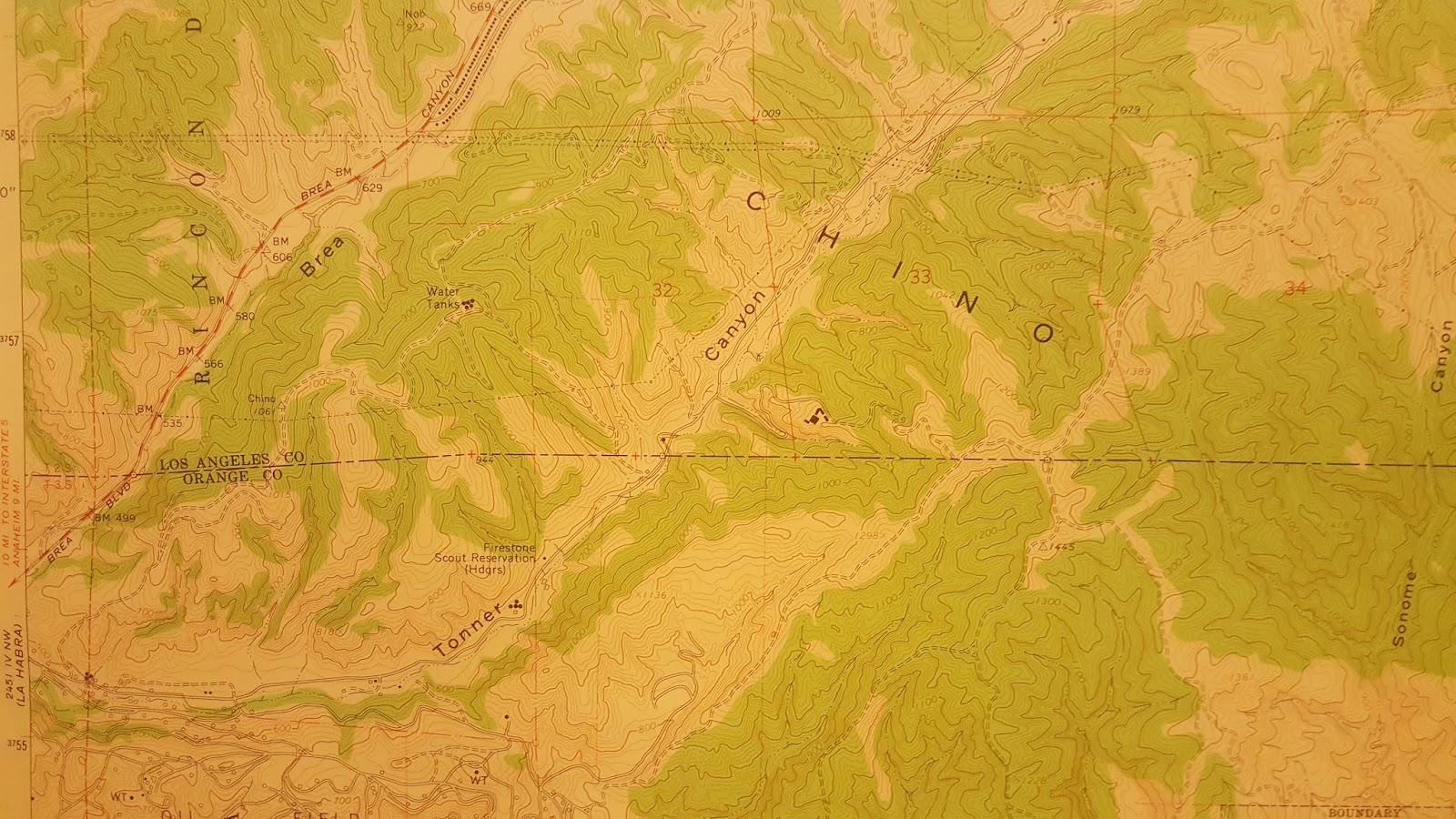 Carbon Canyon Chronicle: Western Carbon Canyon and Brea Area Map, 1964
