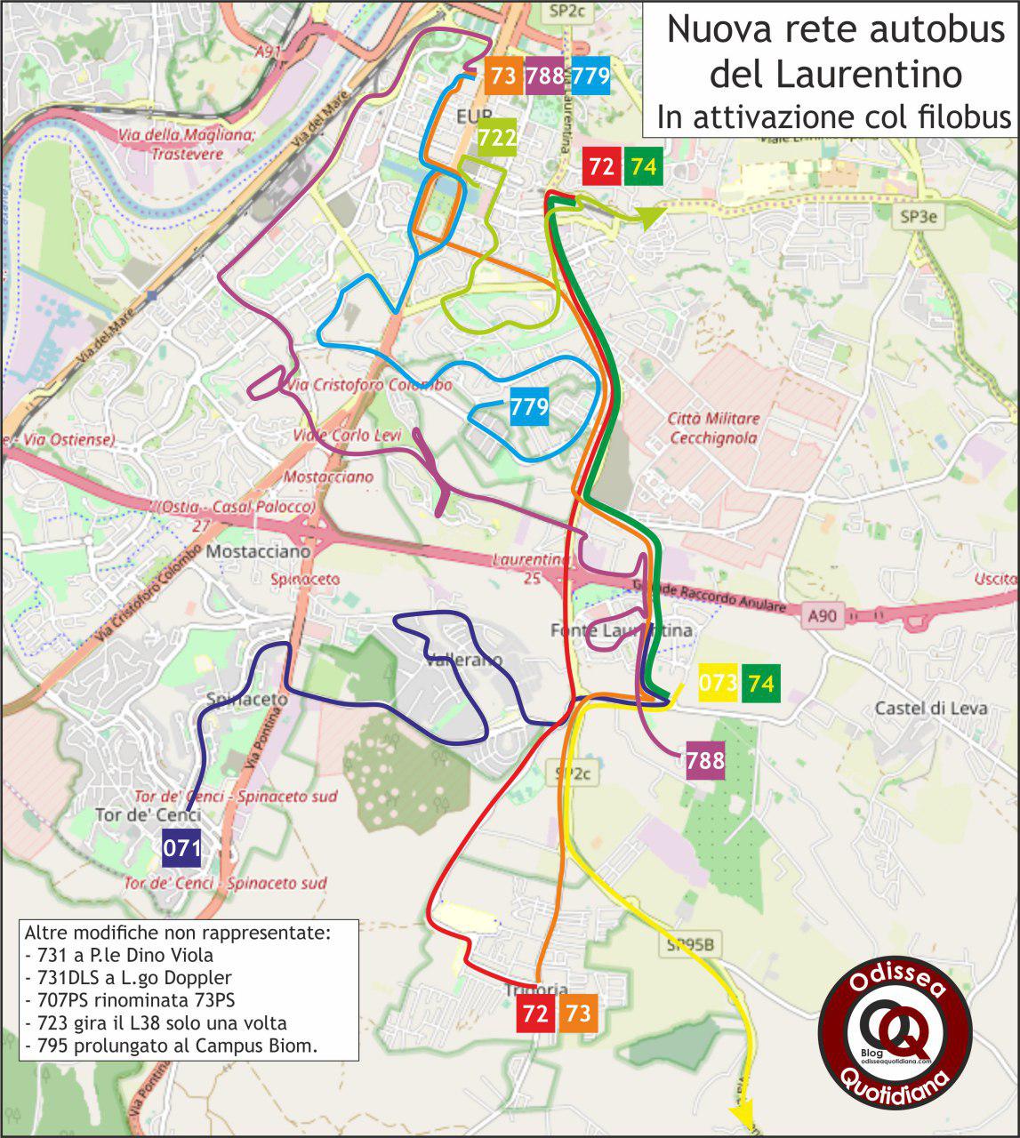 La nuova rete autobus del Laurentino