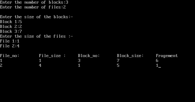 World of C Programming: Worst fit memory management algorithm