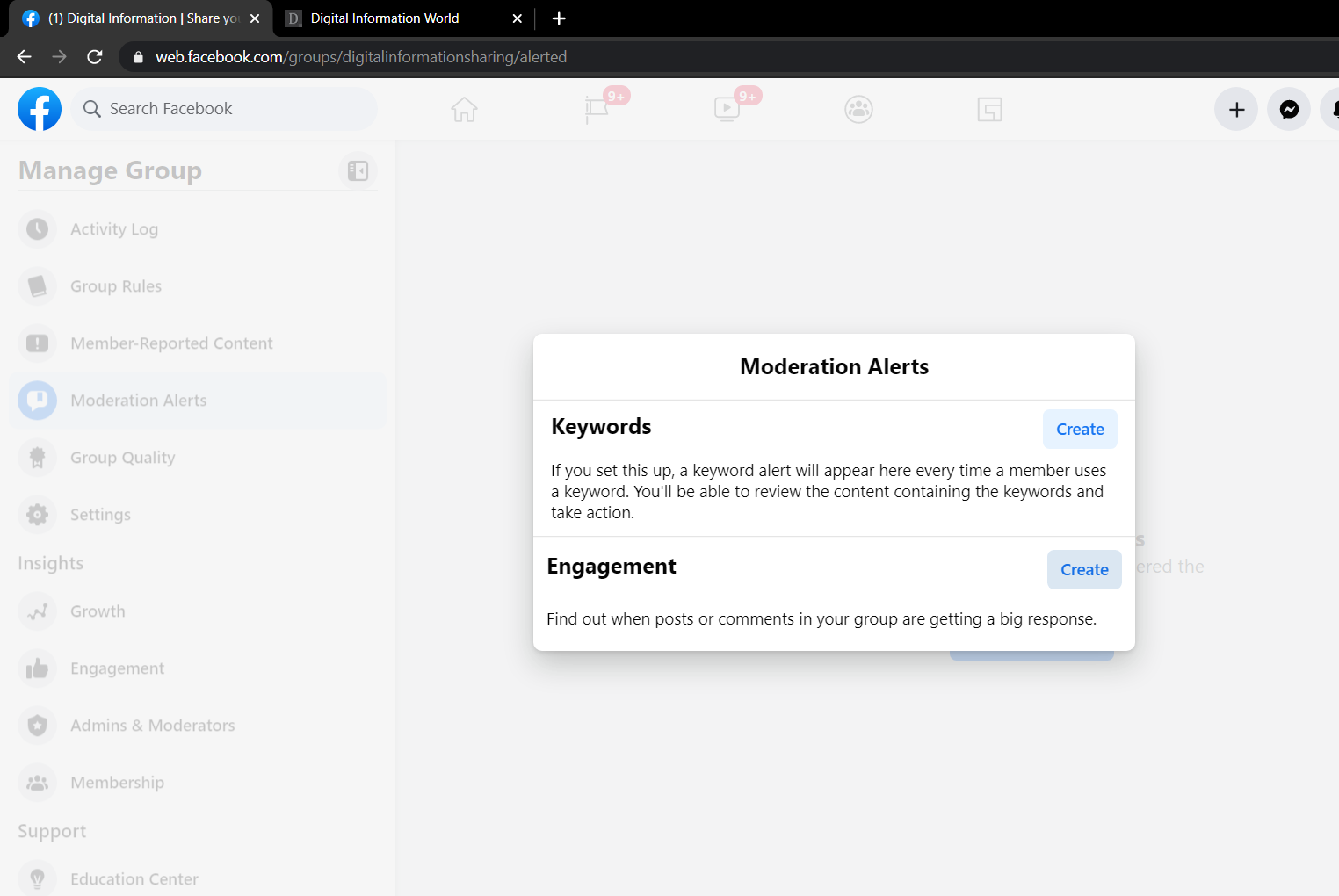 Facebook added a new engagement alert option to help group admins stay ...
