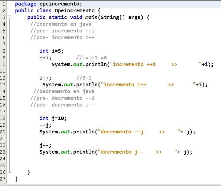 CEACI: 2.7 OPERADORES DE INCREMENTO Y DECREMENTO EN JAVA