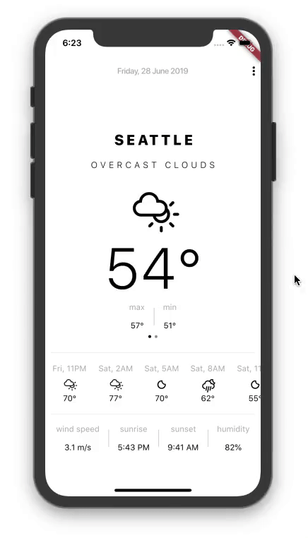 A Flutter application to view current weather status - Flutter Tutorial