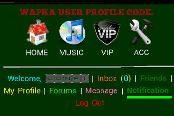 Wapka: User profile, friends, message and Edit profile code.