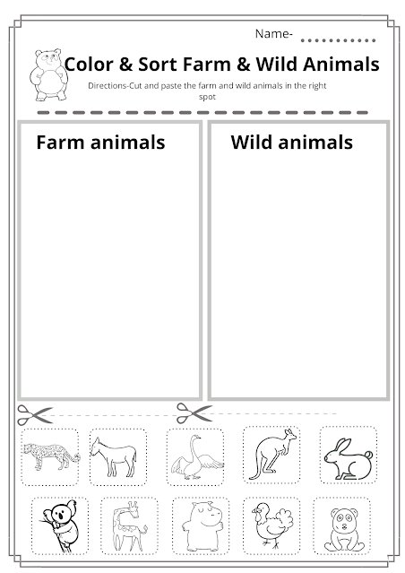 Color and Sort Farm and Wild Animals
