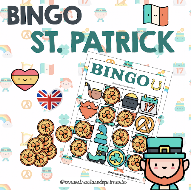 En nuestra clase de Primaria: BINGO St. Patrick
