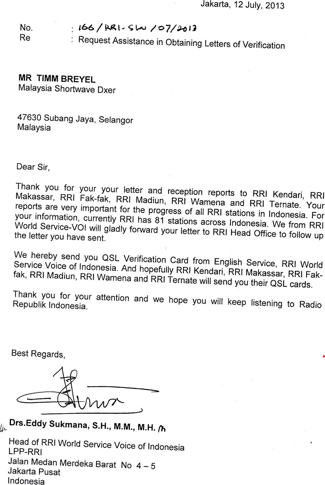 SOUTH EAST ASIA DXING: Radio Republik Indonesia / World Service Voice ...