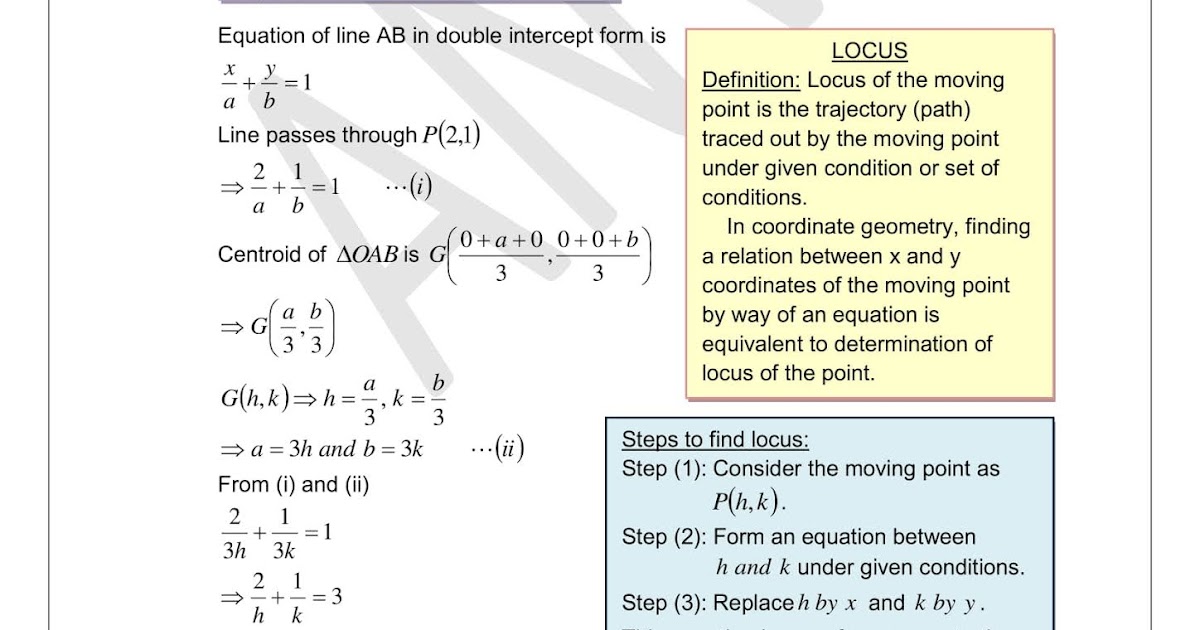 Locus: Locus of the Point