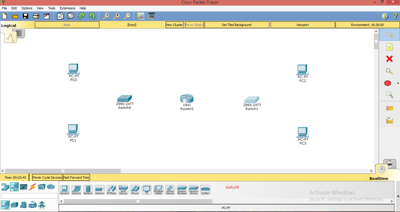 Konfigurasi dasar Cisco PT