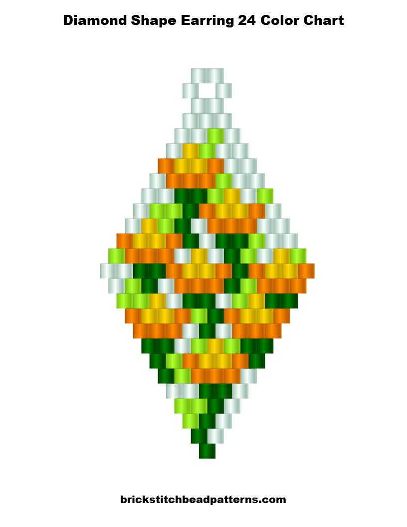 Brick Stitch Bead Patterns Journal: No. 24 Free Diamond Shape Earring ...