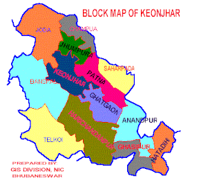 Kudmi Habitat Area: Block Map of districts of Odisha