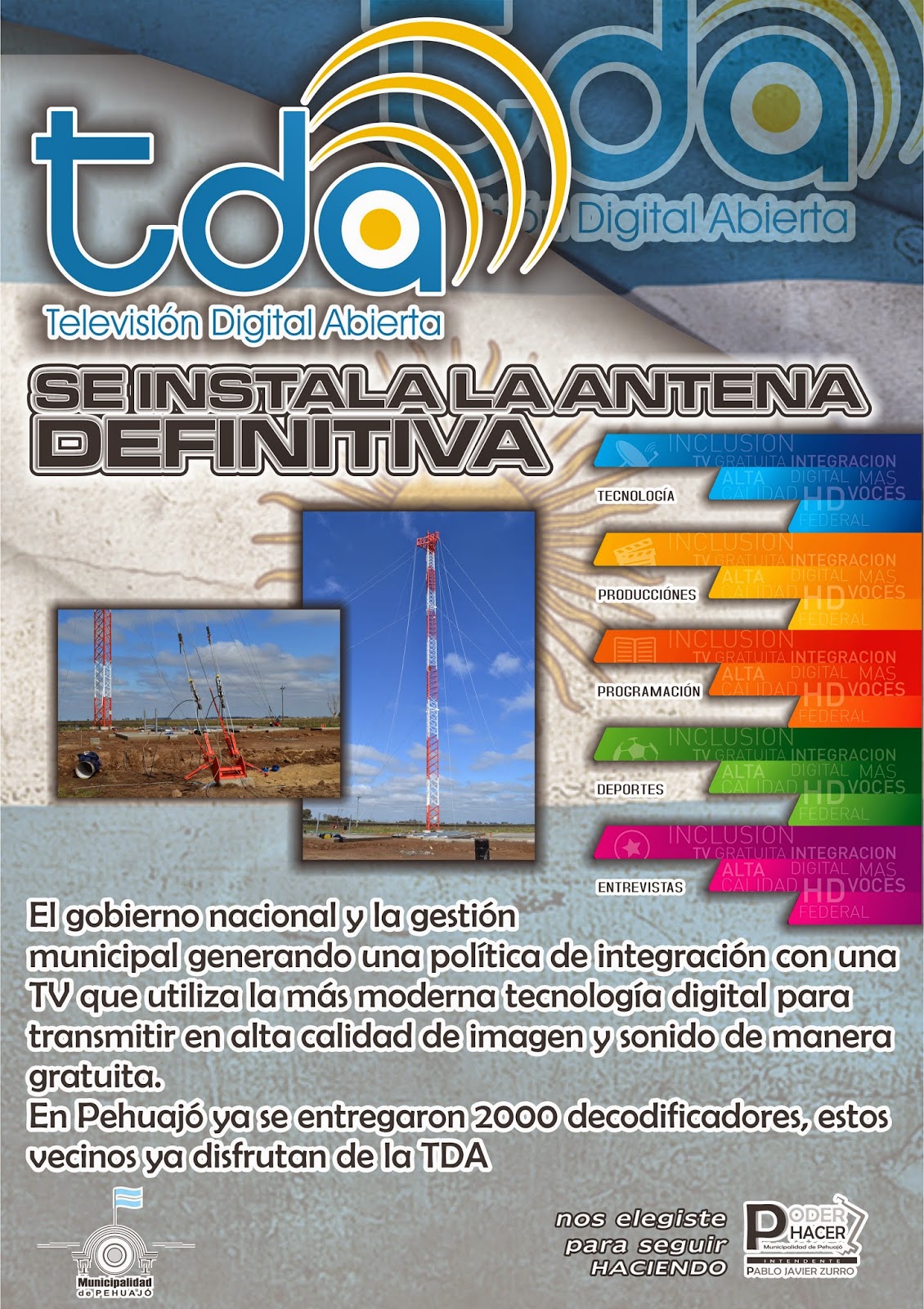 OFICINA DE PRENSA MUNICIPALIDAD DE PEHUAJO: SE INSTALA LA ANTENA ...