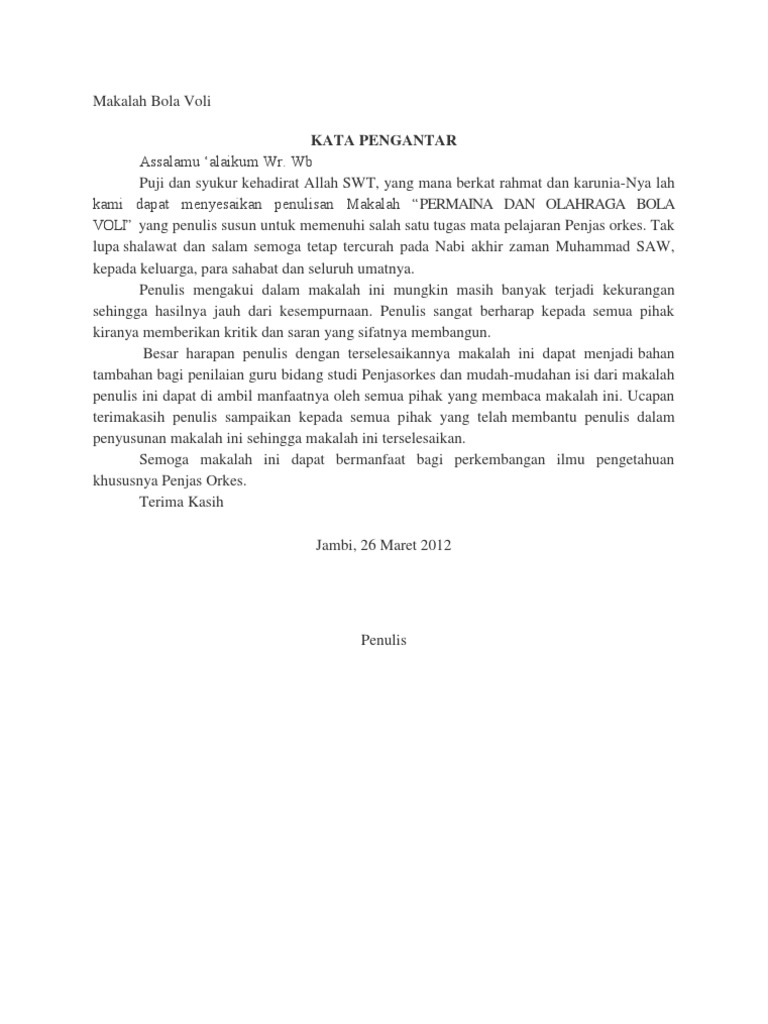 makalah tentang bola voli - wood scribd indo
