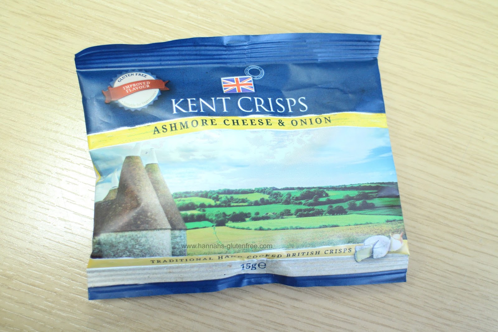 Hannah's Gluten Free : Kent Crisps - Ashmore Cheese and Onion