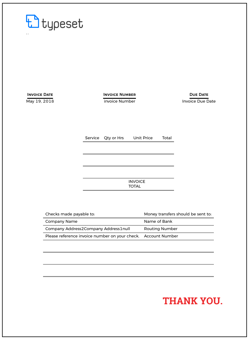 Latex Invoice Template - Invoice Template