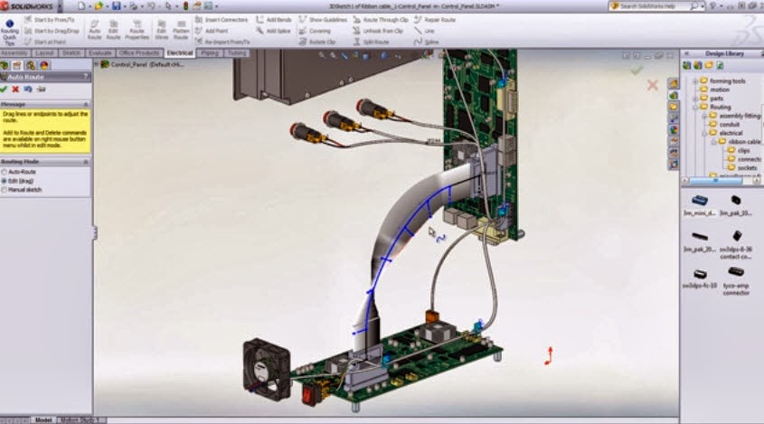 วิธีการใช้งานคำสั่ง Electrical Routing ในโปรแกรมSolidWorks Routing ...