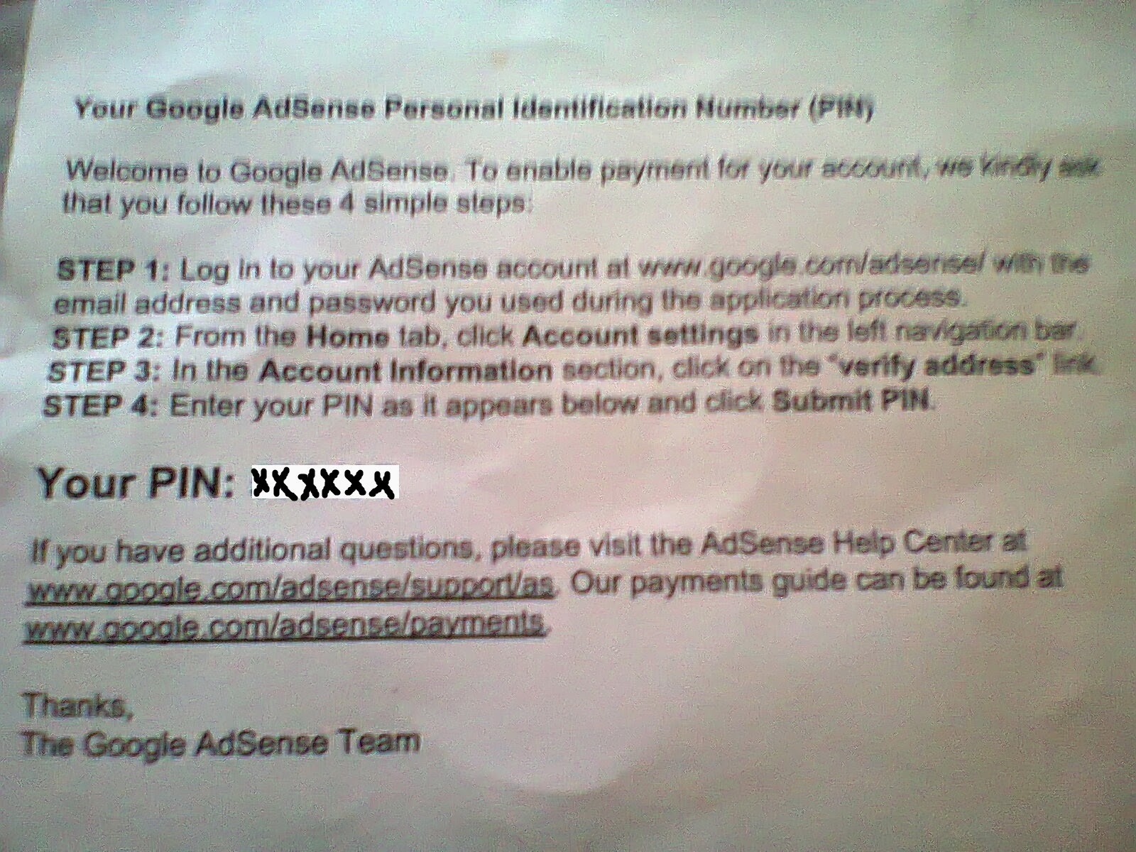 GOOGLE ADSENSE PIN CODE SERBIA