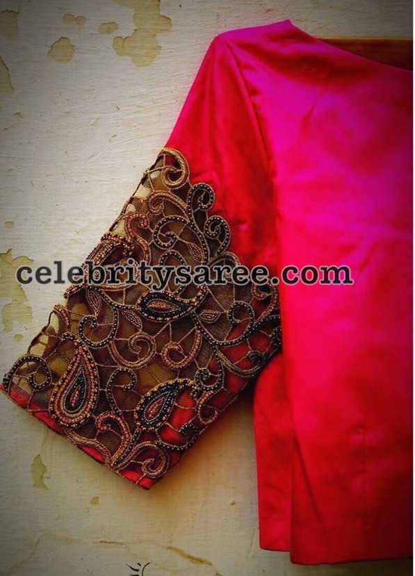 3 Quarter Sleeves Cut Work Blouses - Saree Blouse Patterns
