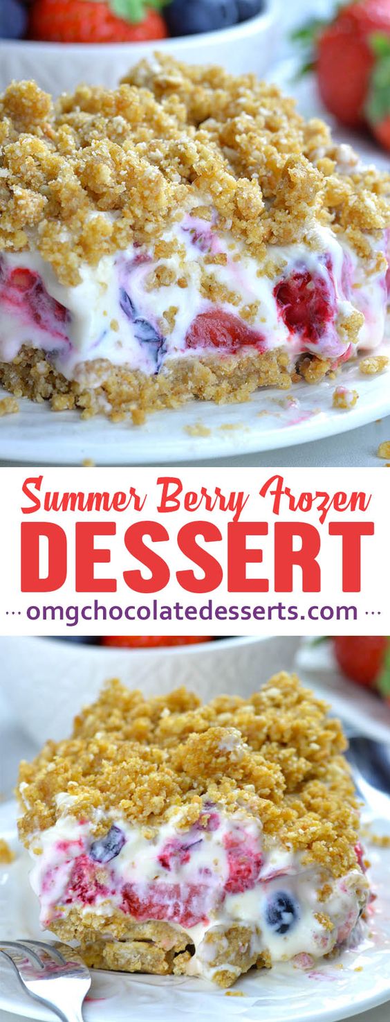 Summer Berry Frozen Dessert - healthy recipes with chicken