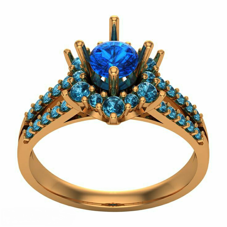 Golden stone statement rings