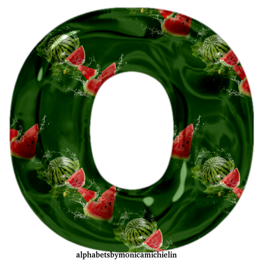 M. Michielin Alphabets: GREEN WATERMELON FRUIT ALPHABET LETTER PNG ...