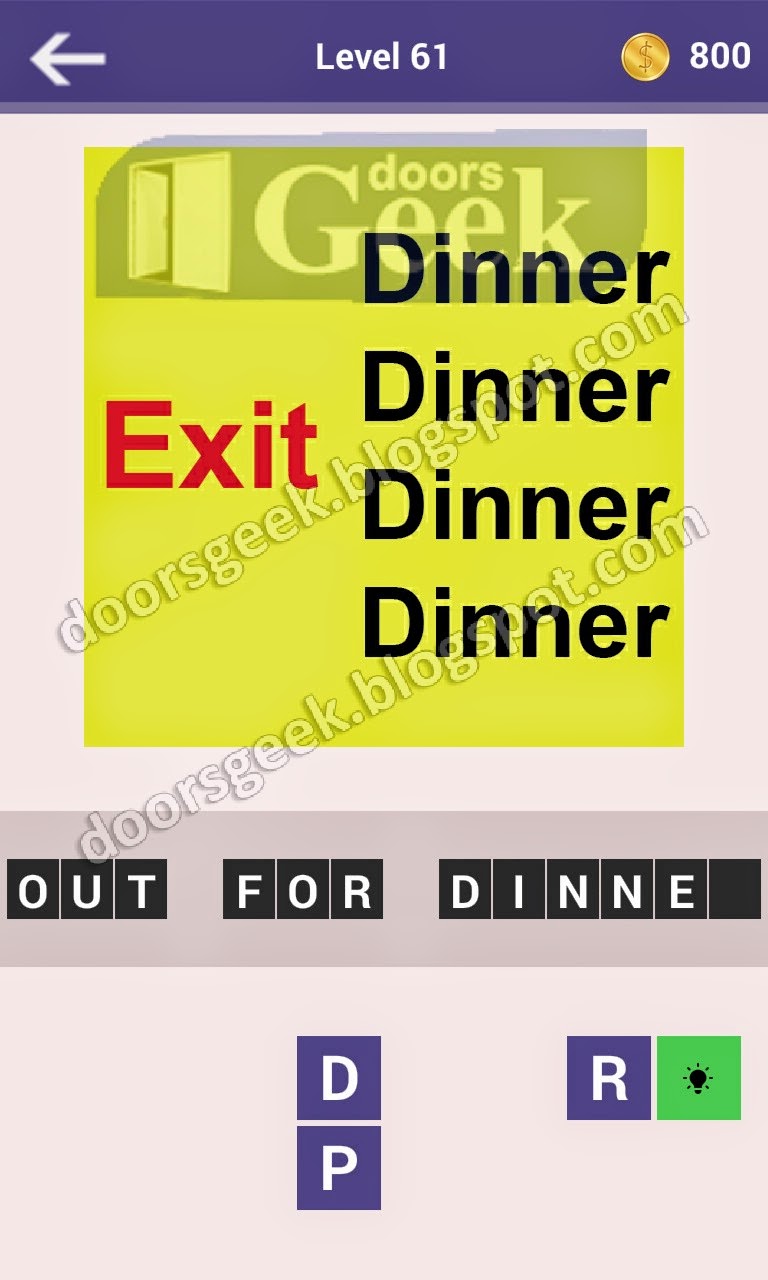 Fun Ways to Think - Phrases Level 61 ~ Doors Geek