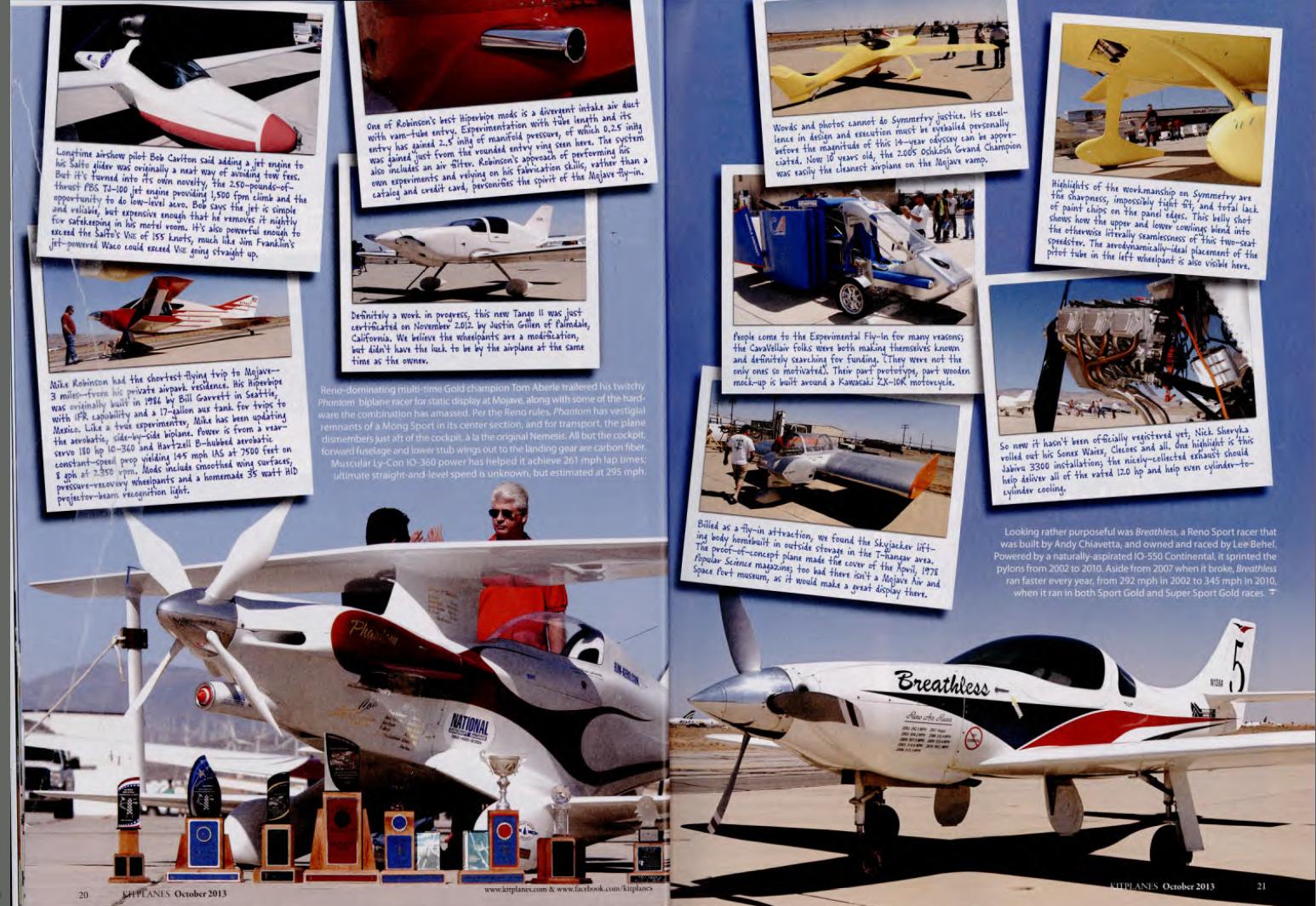 Wasabi Air Racing: Kitplanes article about the Mojave Experimental Fly-in