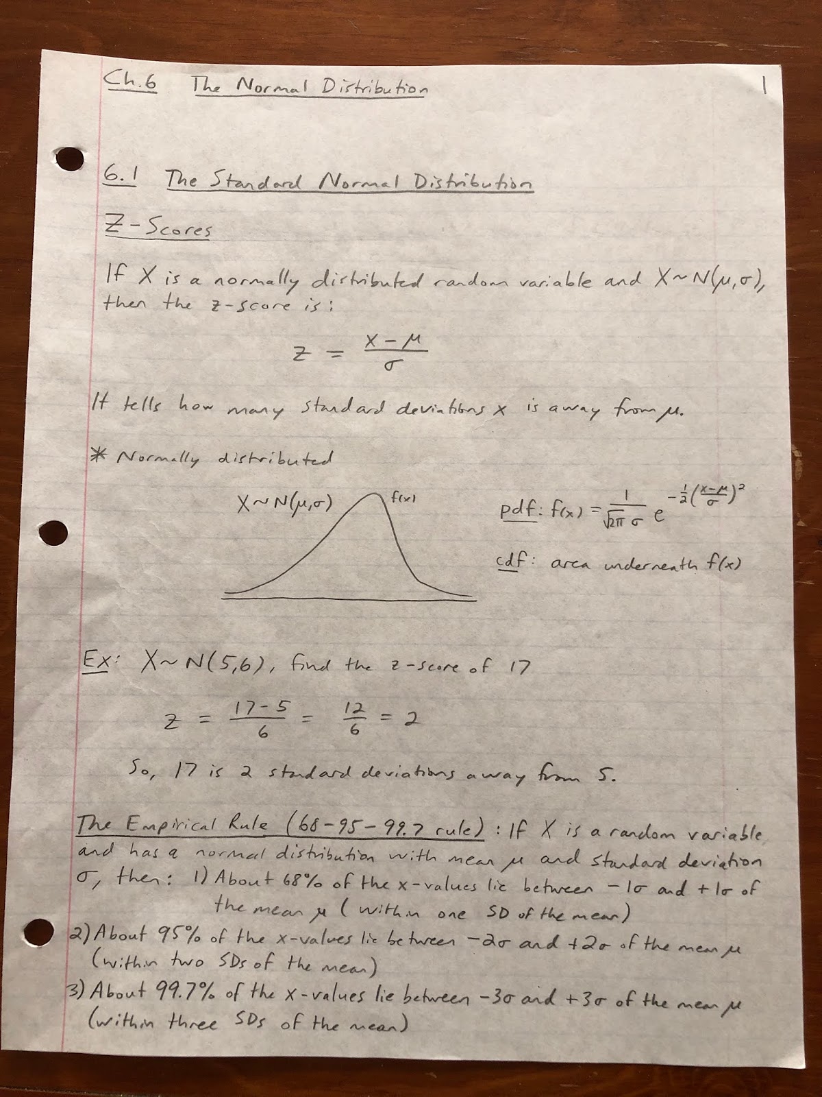 Professor Frank’s Math Blog: The Standard Normal Distribution Notes