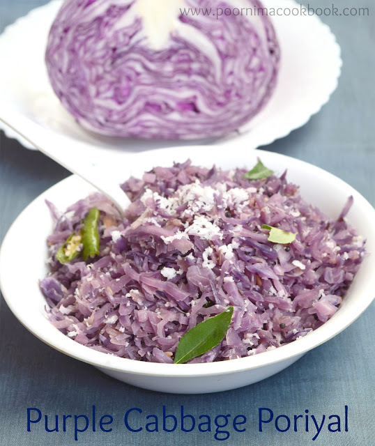 Poornima's Cook Book: Purple Cabbage Poriyal / Purple Cabbage Stir fry ...