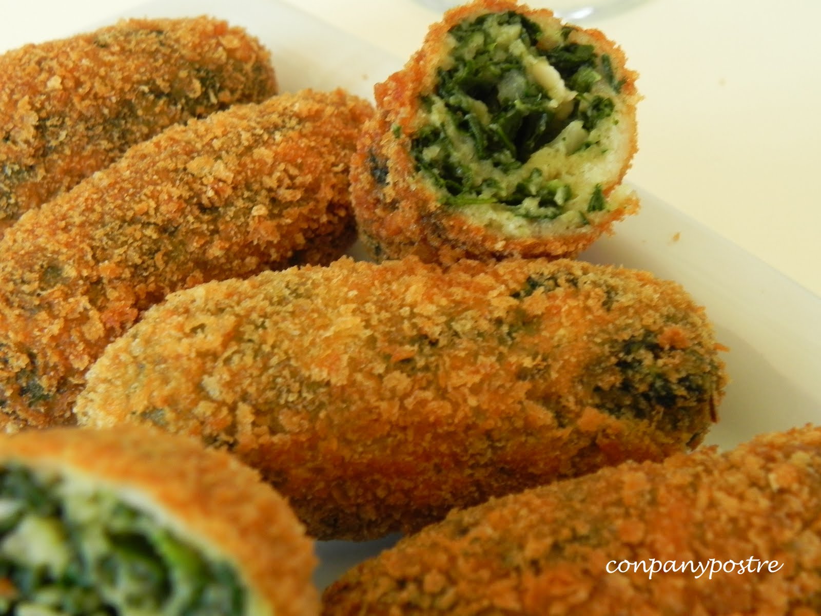 Con pan y postre: Croquetas de espinacas / Kroketes spanaki