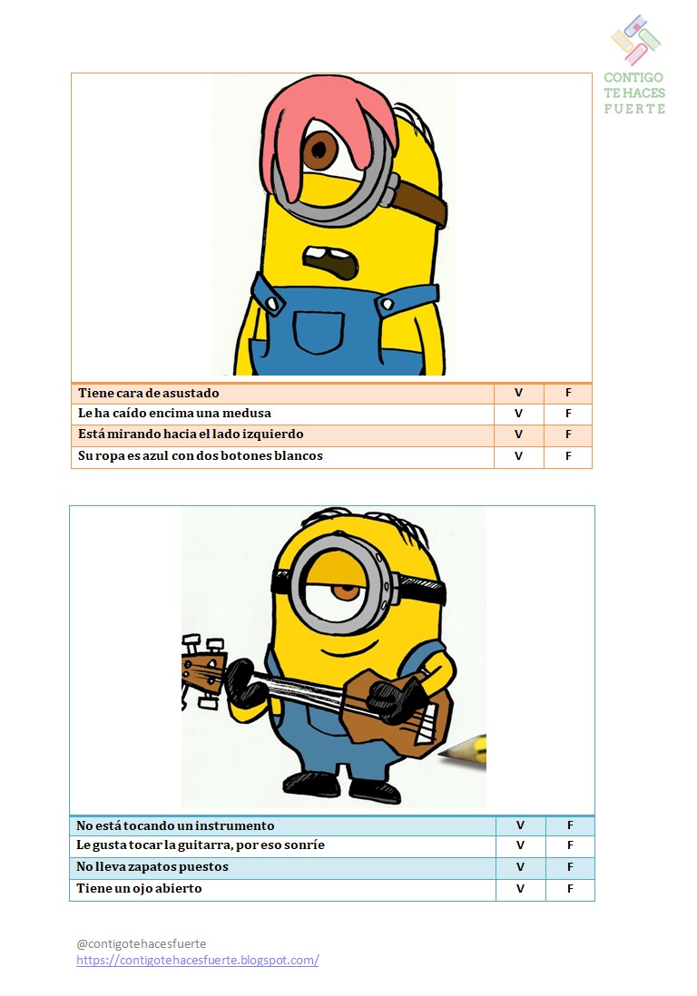 COMPRENSIÓN LECTORA MINIONS