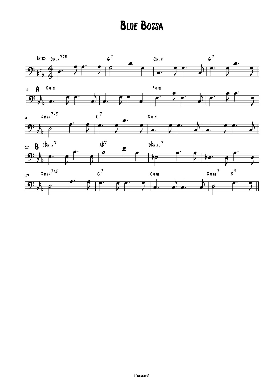 Bass transcriptions: Jazz standards bass line (1)