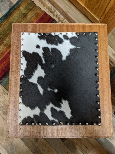 Side Table with Cowhide
