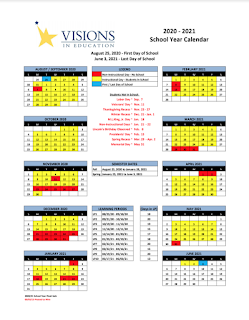 Ms. Bryon's Class Blog: 2020-21 School Year Calendar