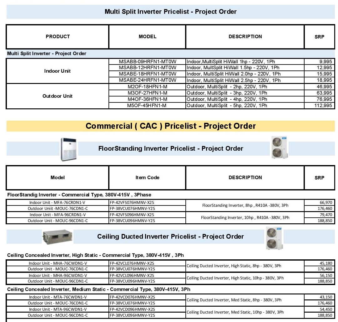 MaximaxSystems.com: MIDEA AIRCONDITIONER PRICE LIST