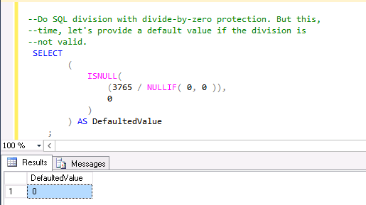 Handle Divide-By-Zero Error In SQL Handle Divide-By-Zero Error In SQL