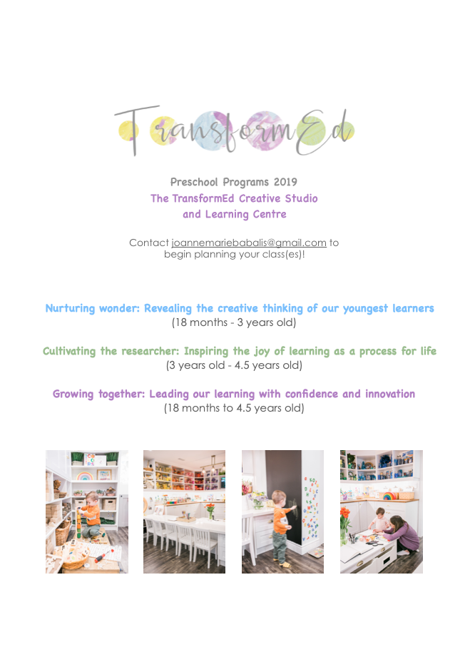 DROP-OFF PRESCHOOL & SCHOOL AGED CLASSES | Transforming our Learning ...