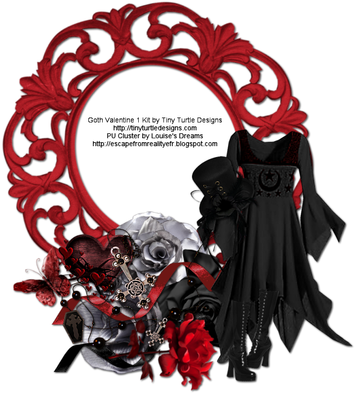 Escape From Reality Blog: FTU 'Goth Valentine' Cluster Frames TTD