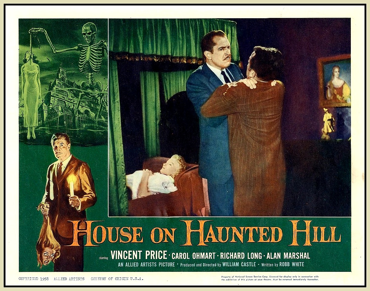 The Black Box Club: VINCENT PRICE 'HOUSE ON HAUNTED HILL' LOBBY CARDS ...