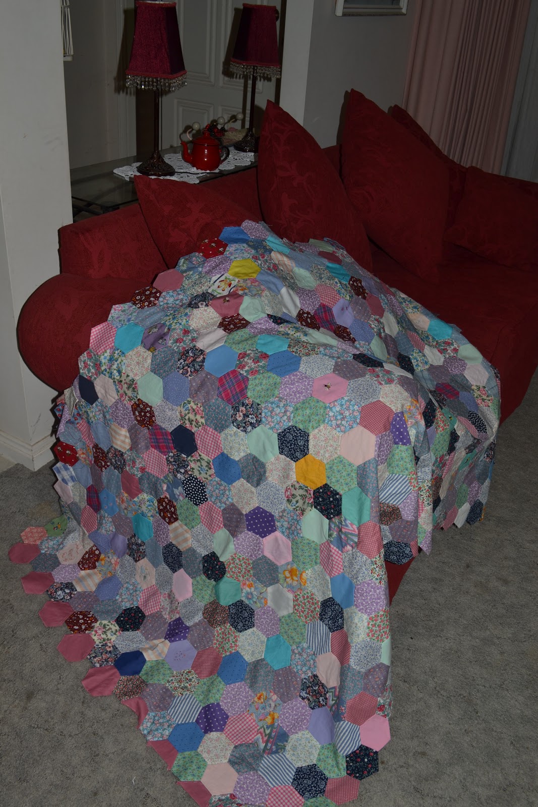 RaspberryPie's: Patchwork quilt made from pretty little girls dresses..