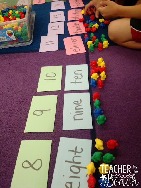 First Week Math Centers for 1st Grade - Teacher by the Beach