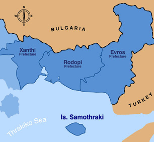 Thrace Map Province Area | Map of Greece Regional Political Province