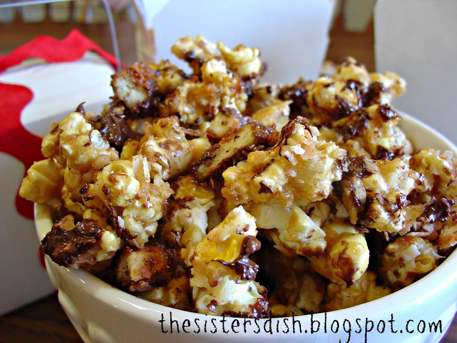 The Sisters Dish: Samoa Popcorn