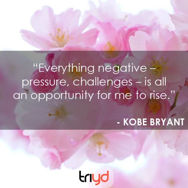 Kobe Bryant Quote: "Everything negative – pressure, challenges – is all ...
