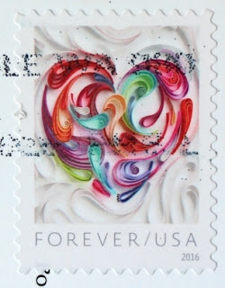 Mail Adventures: Red Hearts on Stamps