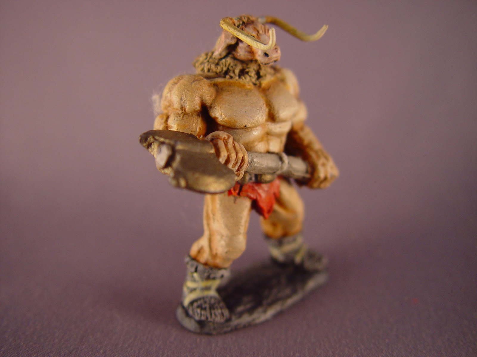 Little Men: Citadel 25mm RuneQuest minotaur conversion