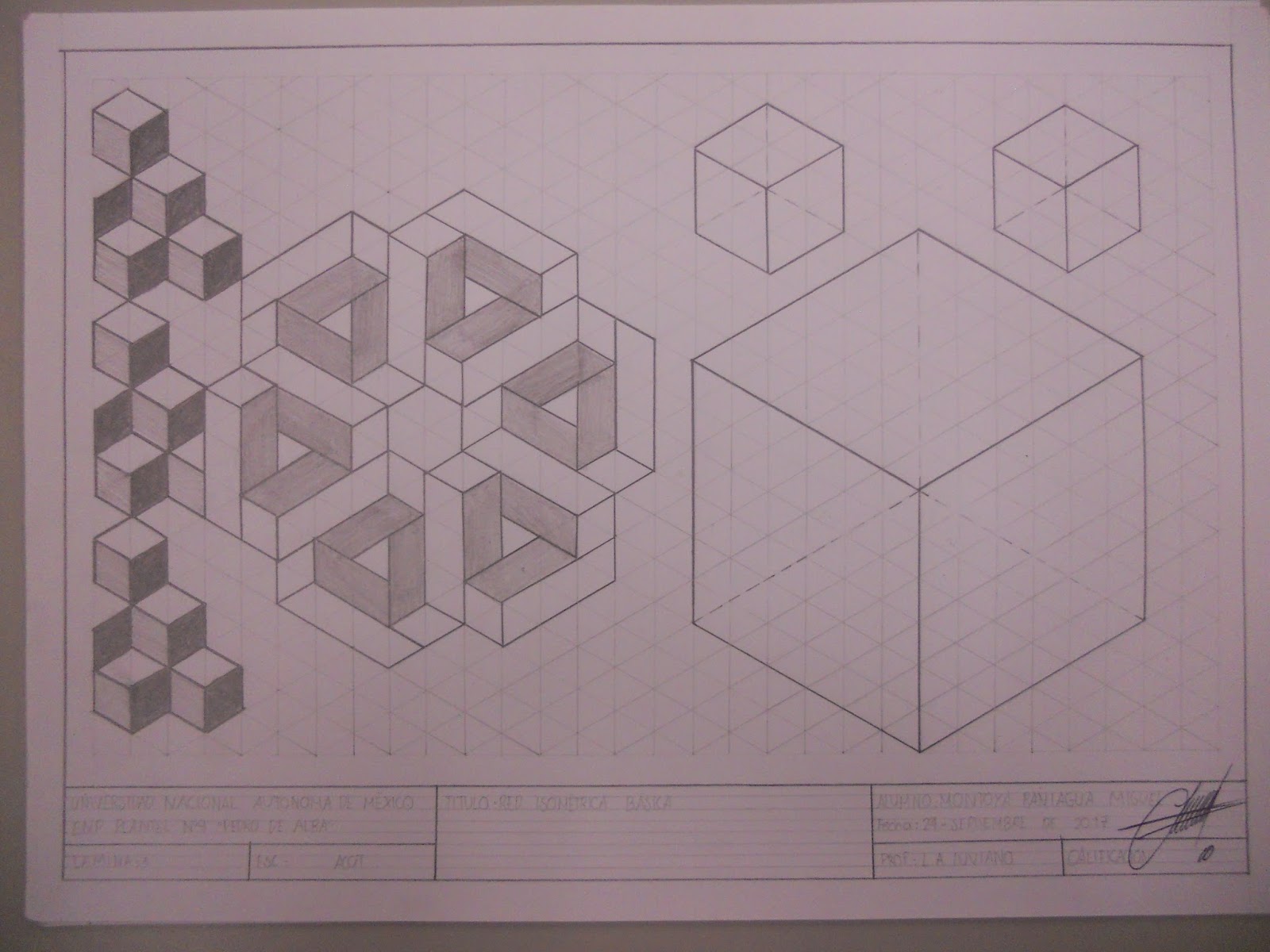 DIBUJO CONSTRUCTIVO II : LÁMINA 3, RED ISOMÉTRICA BÁSICA